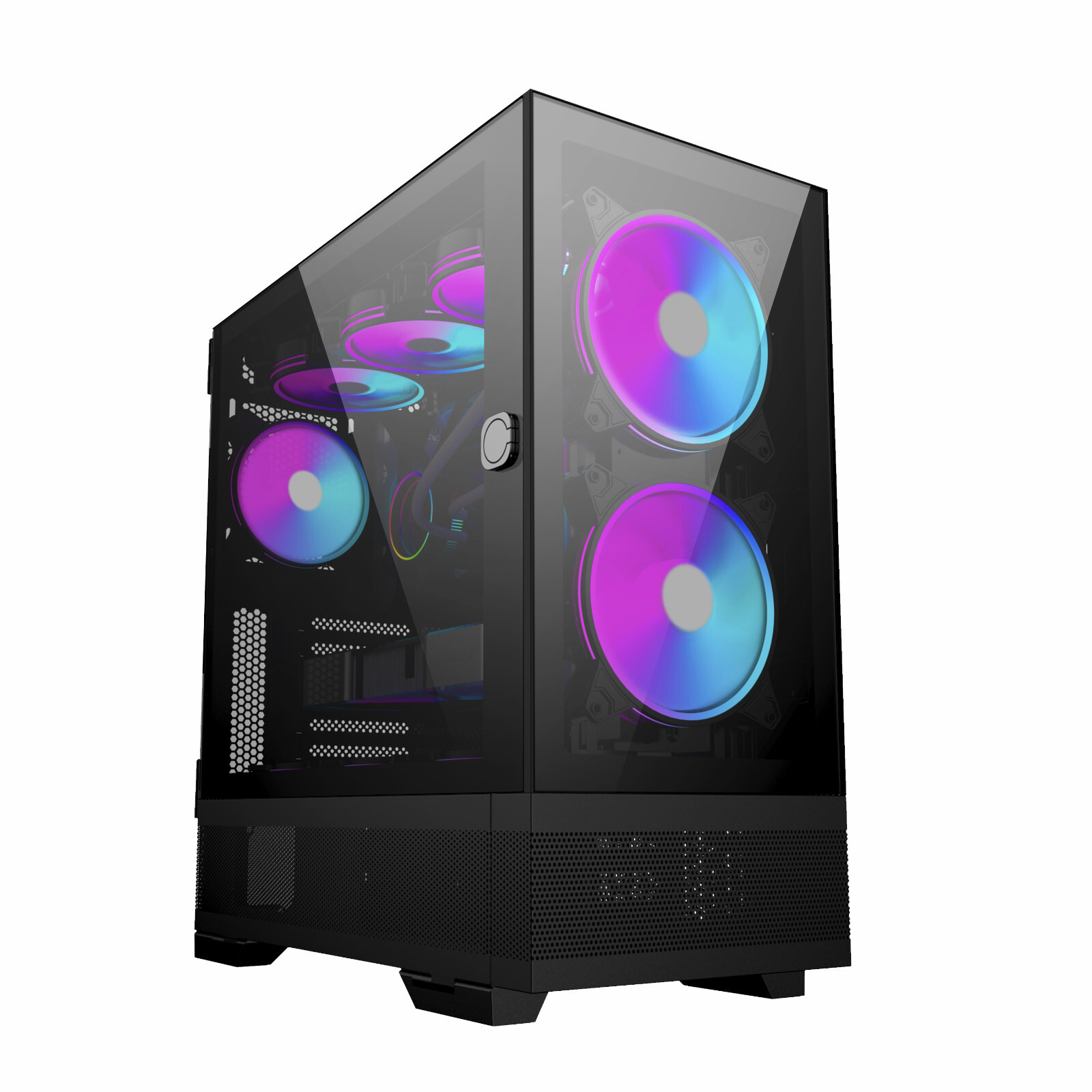 PC Gaming Computer Case ATX E-ATX, iONZ KZ-V, Tempered Glass Aether ...