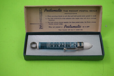Vintage Blue Postamatic Pocket Postal Scale NICE | eBay