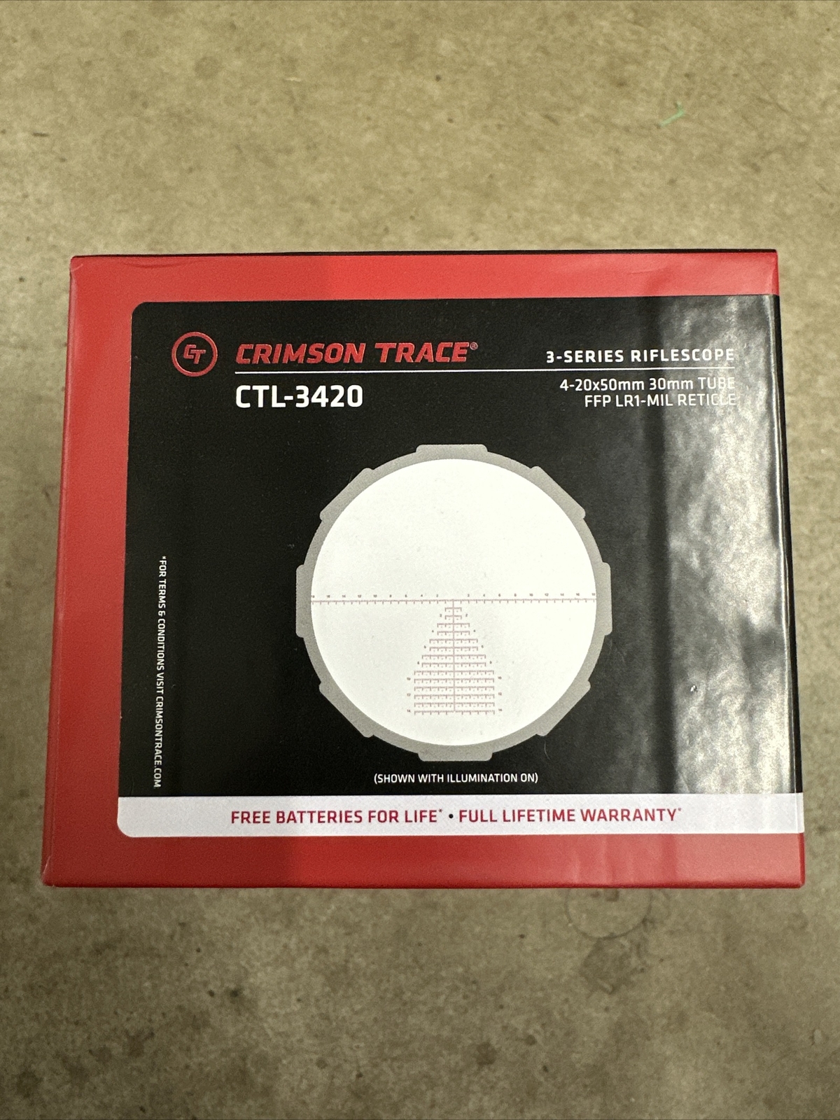 Crimson Trace 3 Series CTL-3420 4-20x50mm Riflescope LR1-MIL Reticle ...