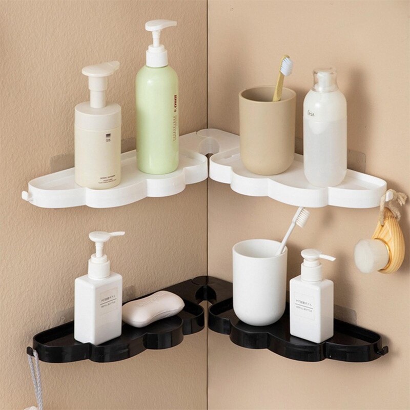 Angle Wing Rotatable Corner Shelf Bathroom Wall Mount Shower Storage ...