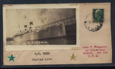 Italy SS Roma ship photo cachet cover to US EX1101 | eBay