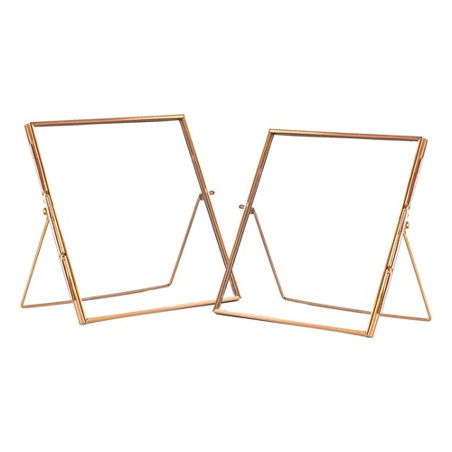 2x Rose Gold 8" x 8" Metallic Photo Picture Frames Free Standing Clip ...