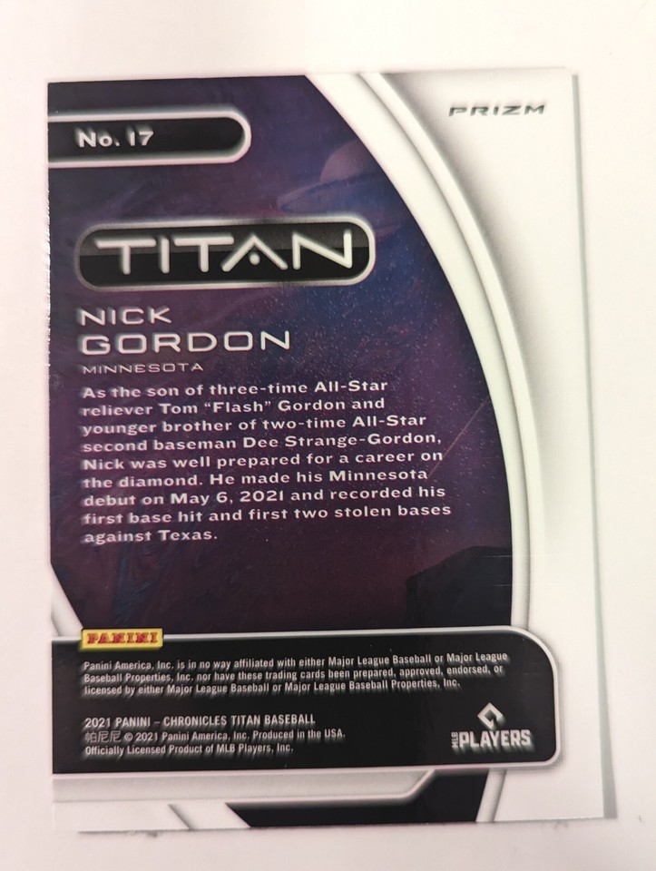 2021 Panini Chronicles Titan NICK GORDON Building Blocks Prizm RC #17 ...