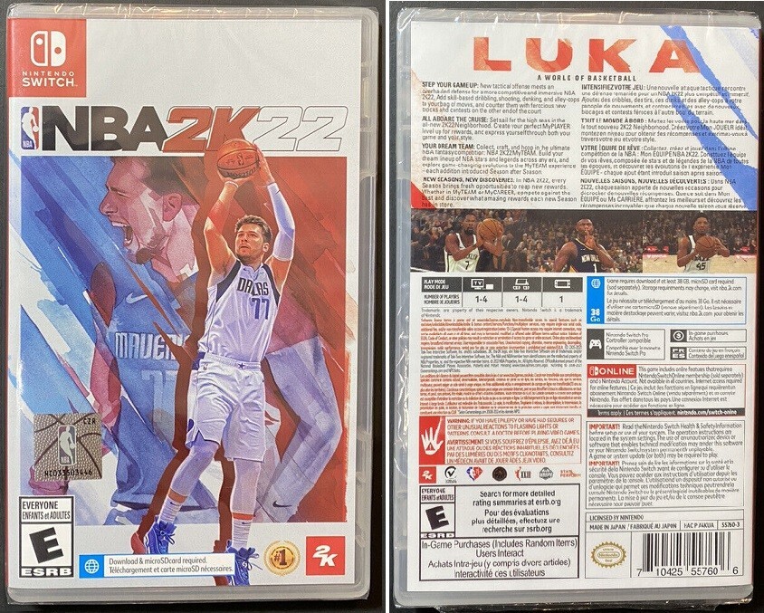 Nintendo Switch NBA 2K22 BRAND NEW FACTORY SEALED Genuine U.S. Version ...