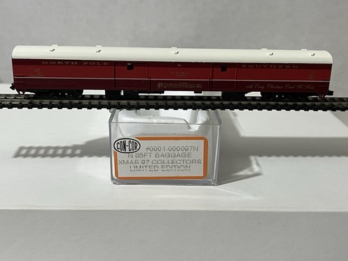 CON COR 1997 CHRISTMAS NORTH POLE & SOUTHERN US MAIL 85' BAGGAGE SANTA ...