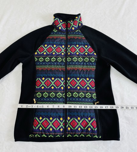 Lauren Ralph Lauren Women’s Size M Black Aztec Puffer Fleece Southwest ...