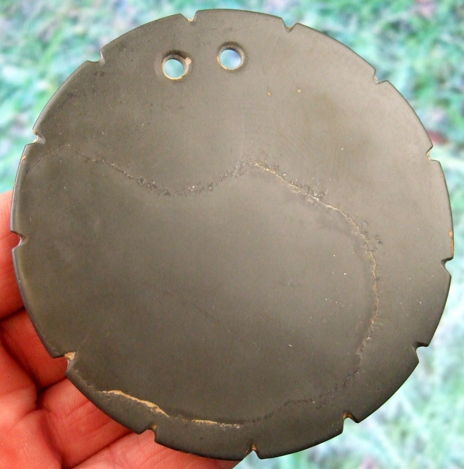 Super Fine Arkansas Drilled & Engraved Stone Sun Circle Gorget wt COA ...