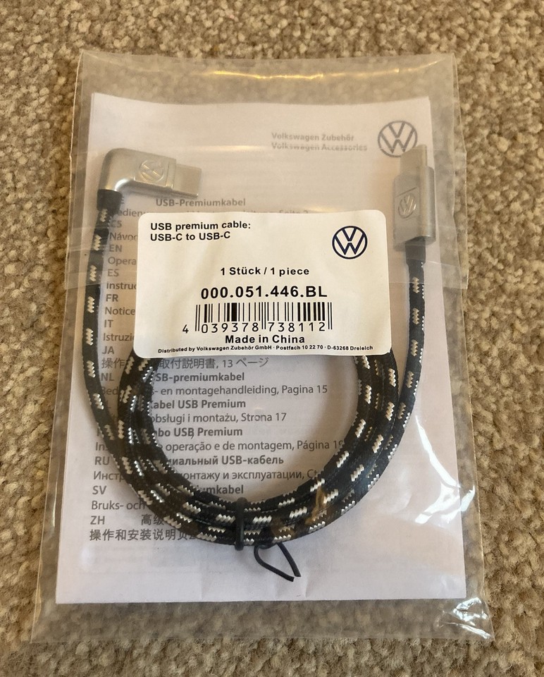 Genuine VW Volkswagen USB-C to USB-C Premium Cable | eBay