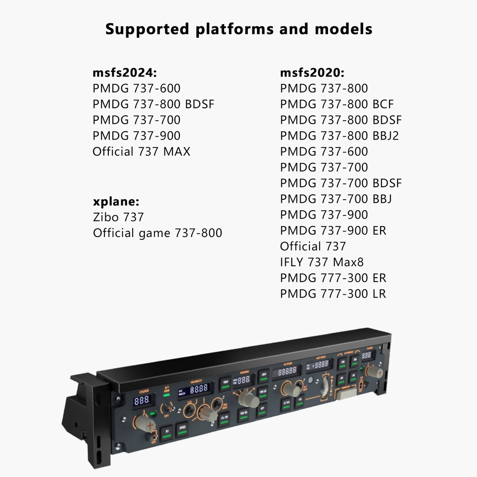 WINWING PAP3 Flight Simplayer MCP Control Panel Simulator FOR PMDG 737 ...