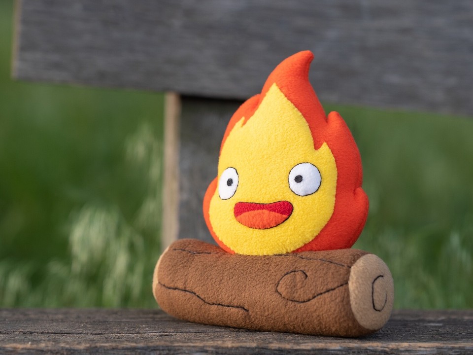 Calcifer Plush Toys Fire Demon Plushie - Handmade Calcifer Soft Toy - 9 ...