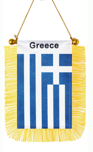 CANTENDO Greece Window Hanging Flag,Mini Greek Car Flag with Pole ...