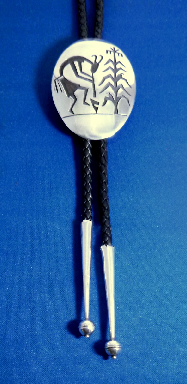 VTG 2.6" HOPI Kokopelli Corn BOLO Tie Sterling Silver SIGNED Todd ...