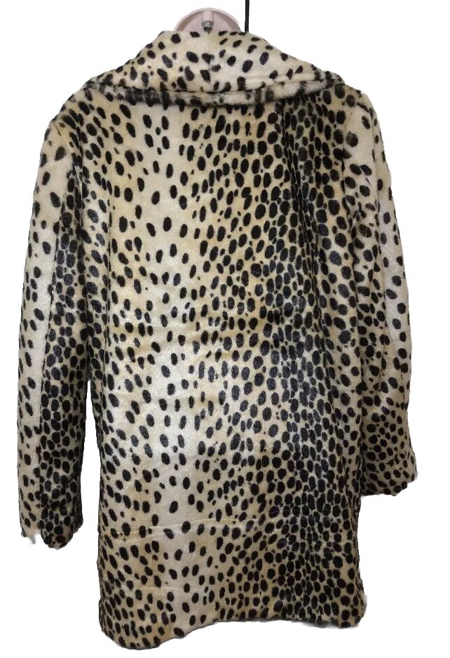ASOS Leopard Cheetah Double Breasted Faux Fur Coat Sz 4 NEW | eBay
