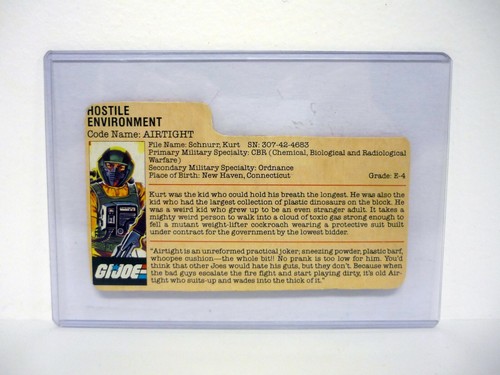 GI Joe Airtight File Card Hasbro Direct Red Back Asst. 6182 Accessory ...