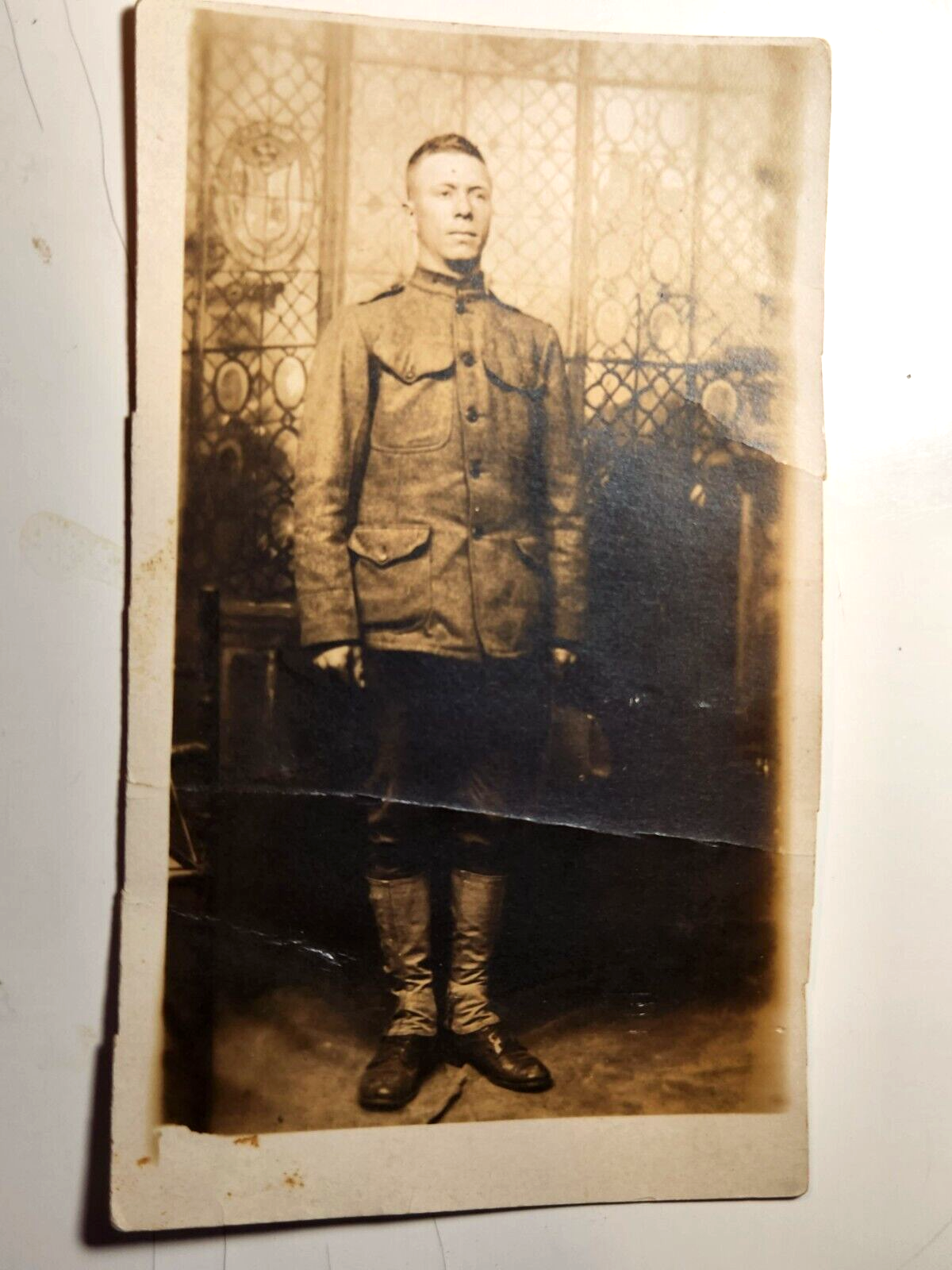 (X51) 1918 U.S. Army WW1 RPPC of Soldier in Uniform - Nice, and Clear ...