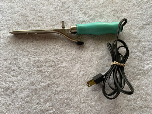 Hot Iron Hair Curling Crimper Turquois Handle Vintage Penco Brand 371 A ...