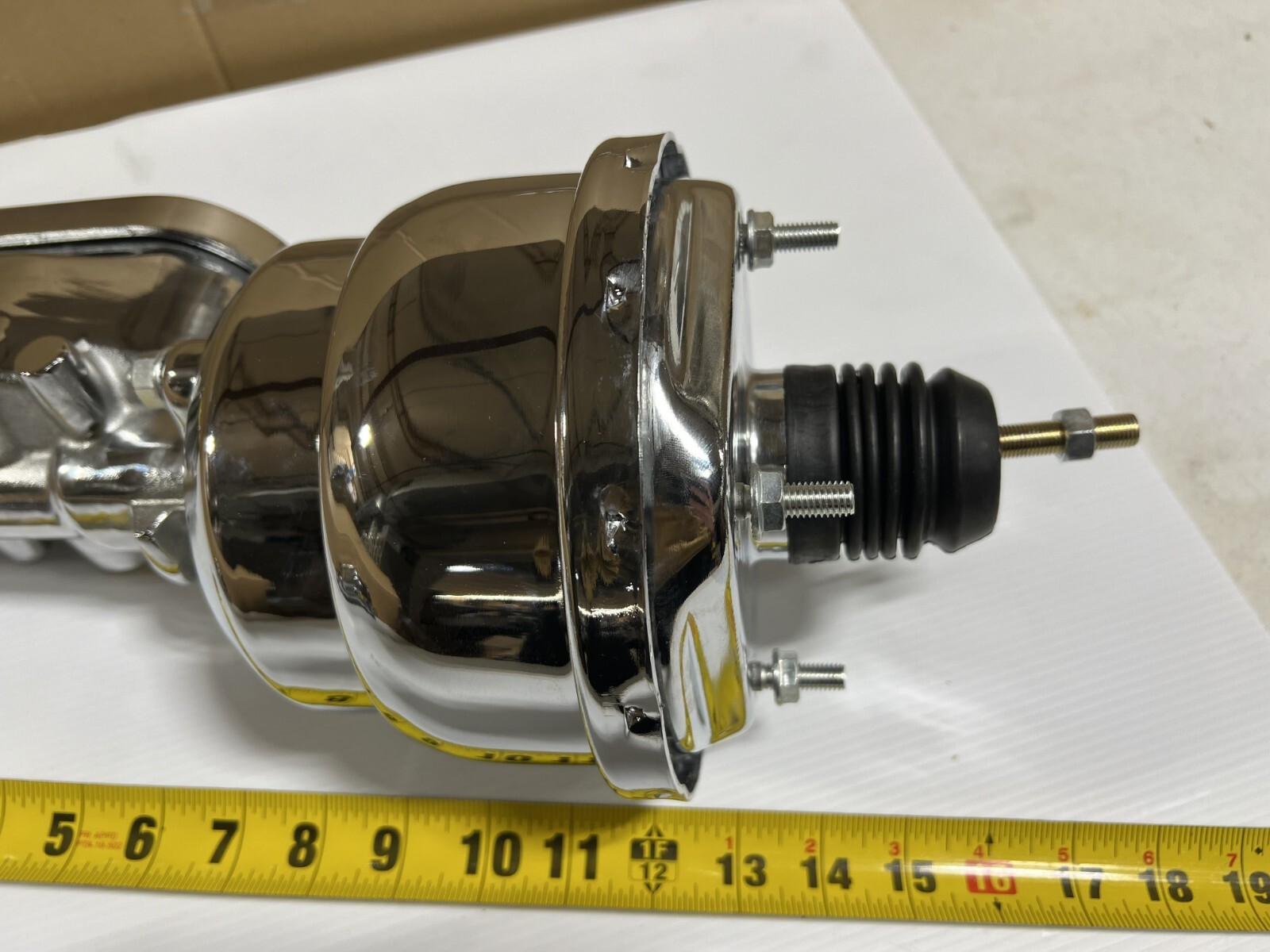 CHROME 7" Dual Power Brake Booster w/ Flat Top Master Cylinder + Disc ...