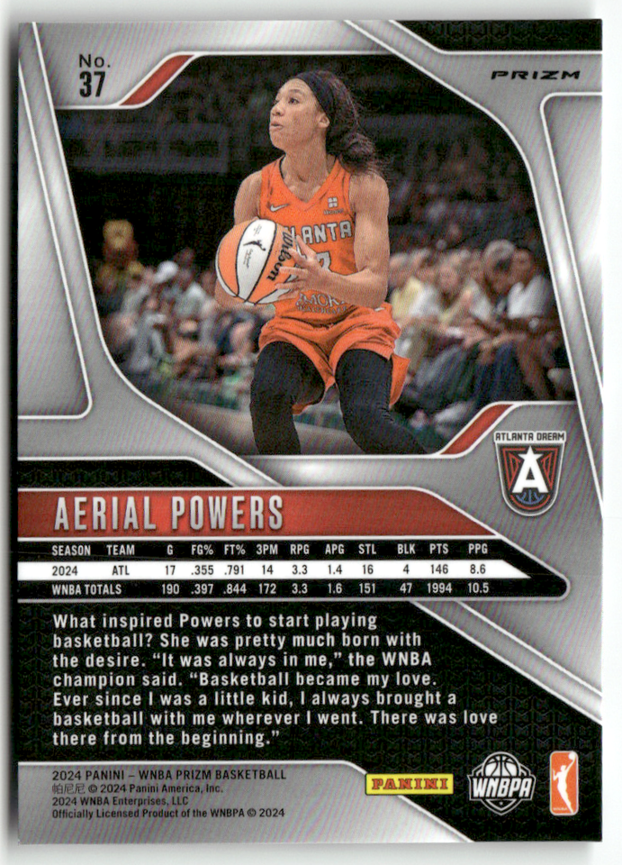 2024 WNBA Prizm Basketball No. 37 Aerial Powers Ice Prizm | eBay