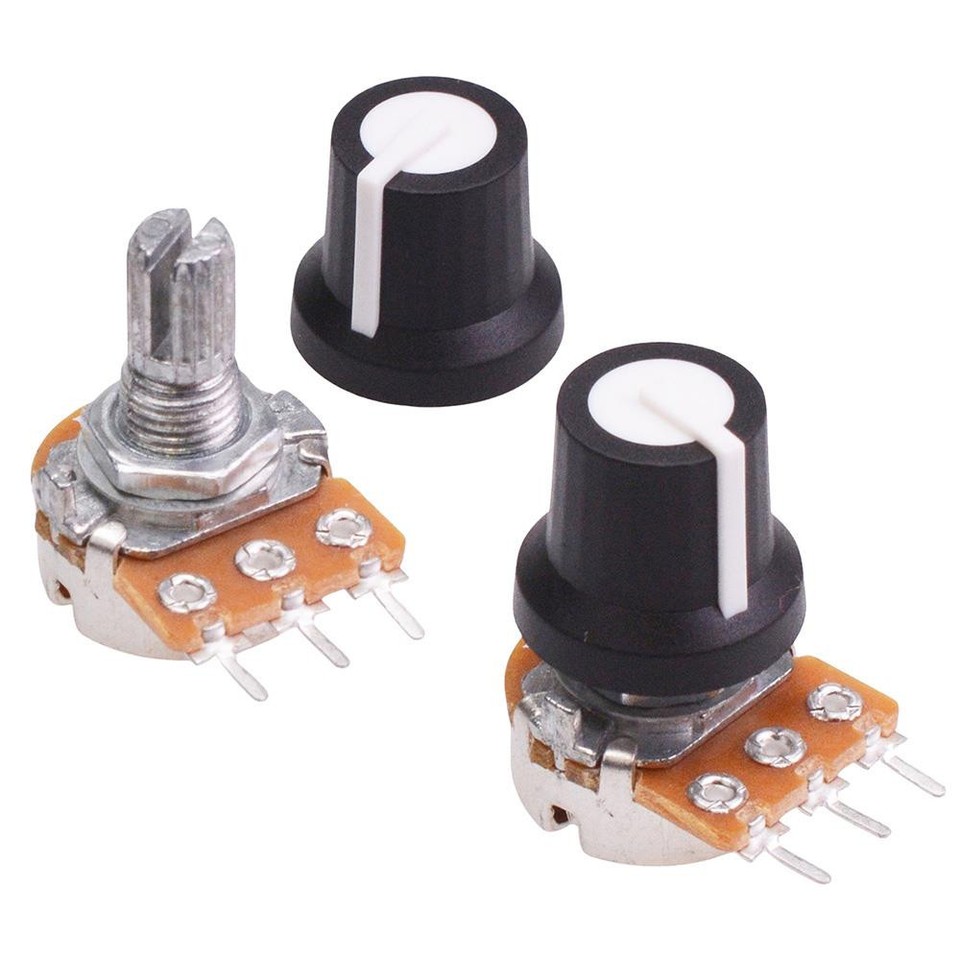 2 x 500r 16mm Linear Splined Potentiometer with Soft Touch Knob | eBay