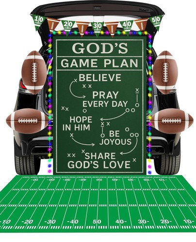 Religious Trunk or Treat Car Decoration Kit Christian Decor Football ...