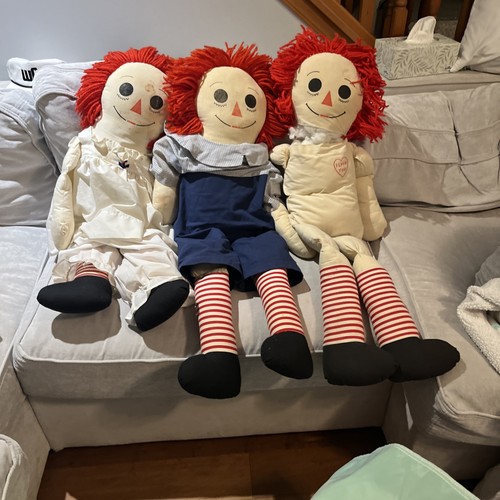 Raggedy Ann And Andy Doll Lot 34” Knickerbocker With I Love You Tattoo ...