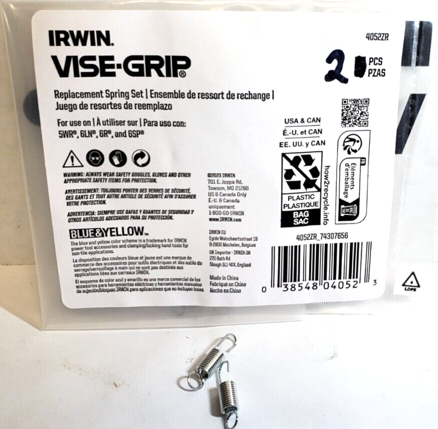 IRWIN VISE GRIP REPLACEMENT SPRINGS FOR 5"/6" VISE GRIPS #4052ZR LOT OF ...