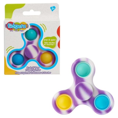 FIDGETZ PUSH N' POP FIDGET SPINNER FOR ADULTS AND KIDS 3+ - NEW | eBay