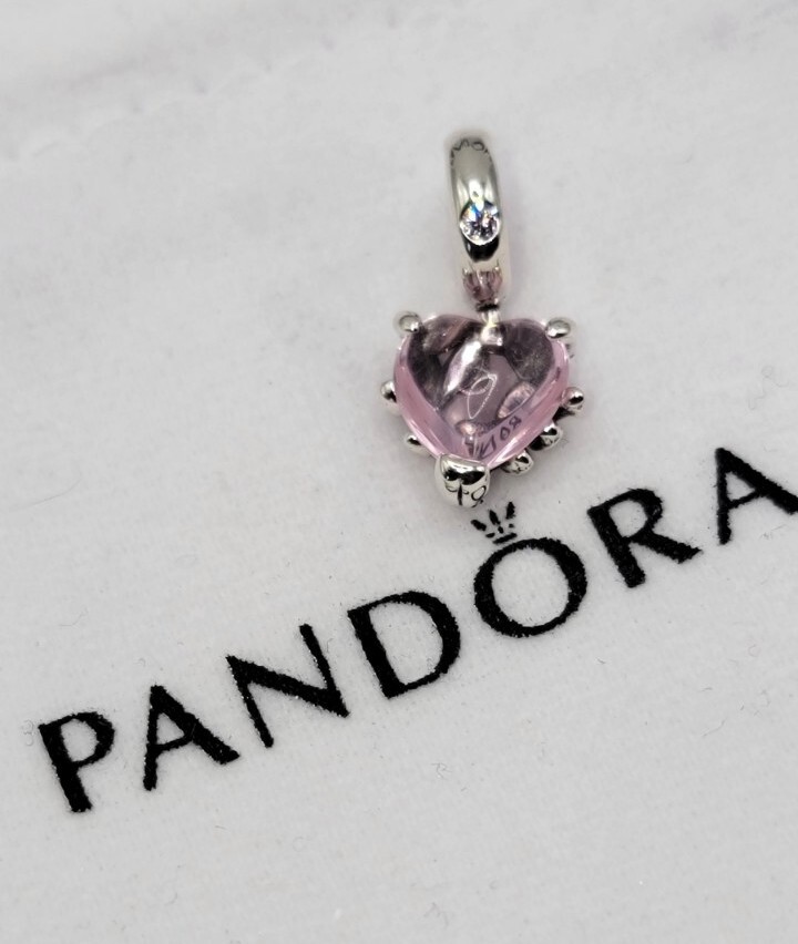 Authentic Pandora Pink Family Tree and Heart Dangle Charm #792654C01 ...
