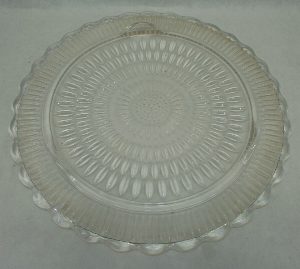 Vintage Federal Glass Sunflower Bubble Pattern Footed 12" Cake Plate ...