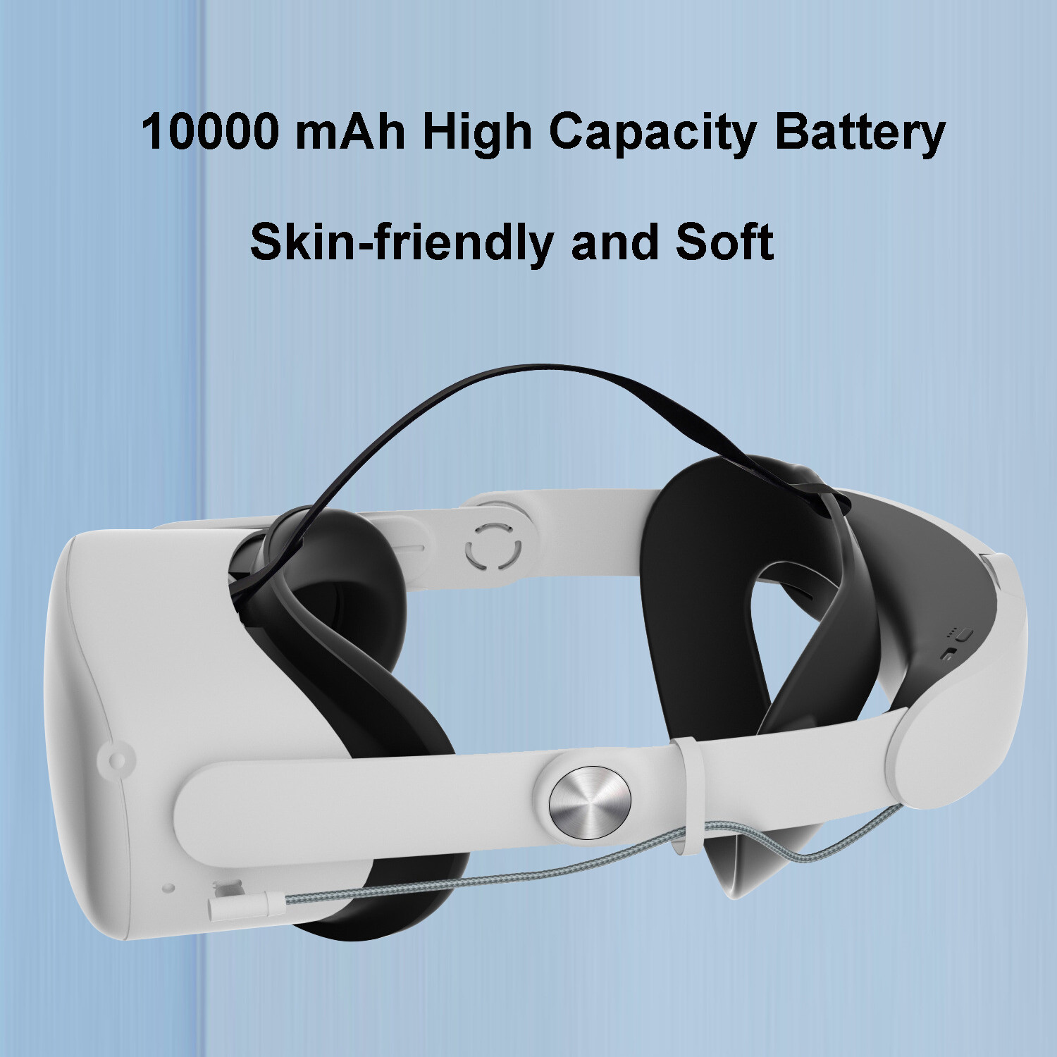 For Oculus Quest 2 VR Headset Headband with 10000mAh Battery Head Strap ...