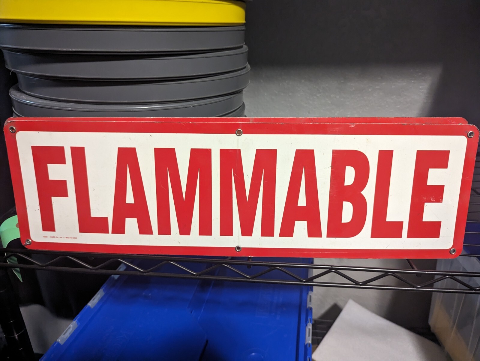 2 Vintage 20in x 6in Flammable Sign Sticker 4 inch Letters Business ...
