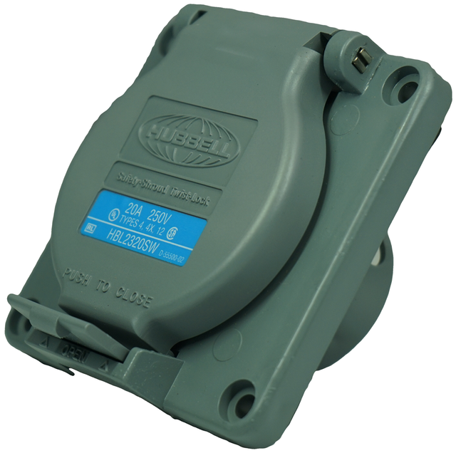 Hubbell HBL2320SW 20 Amp 250 V 2 Pole 3 Wire Watertight Twist Lock ...