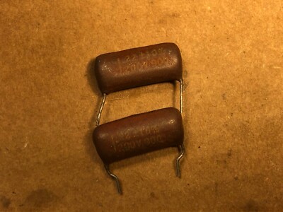 2 Paktron Brown Drop Capacitors .22 uf 200v Tube Amp Tone Caps (Qty ...
