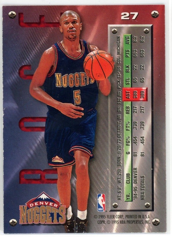 1995-96 Fleer Metal Basketball Jalen Rose #27 | eBay