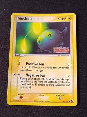 Chinchou Pokemon Card Power Keepers 49/108 Reverse Holo Foil Stamped ...
