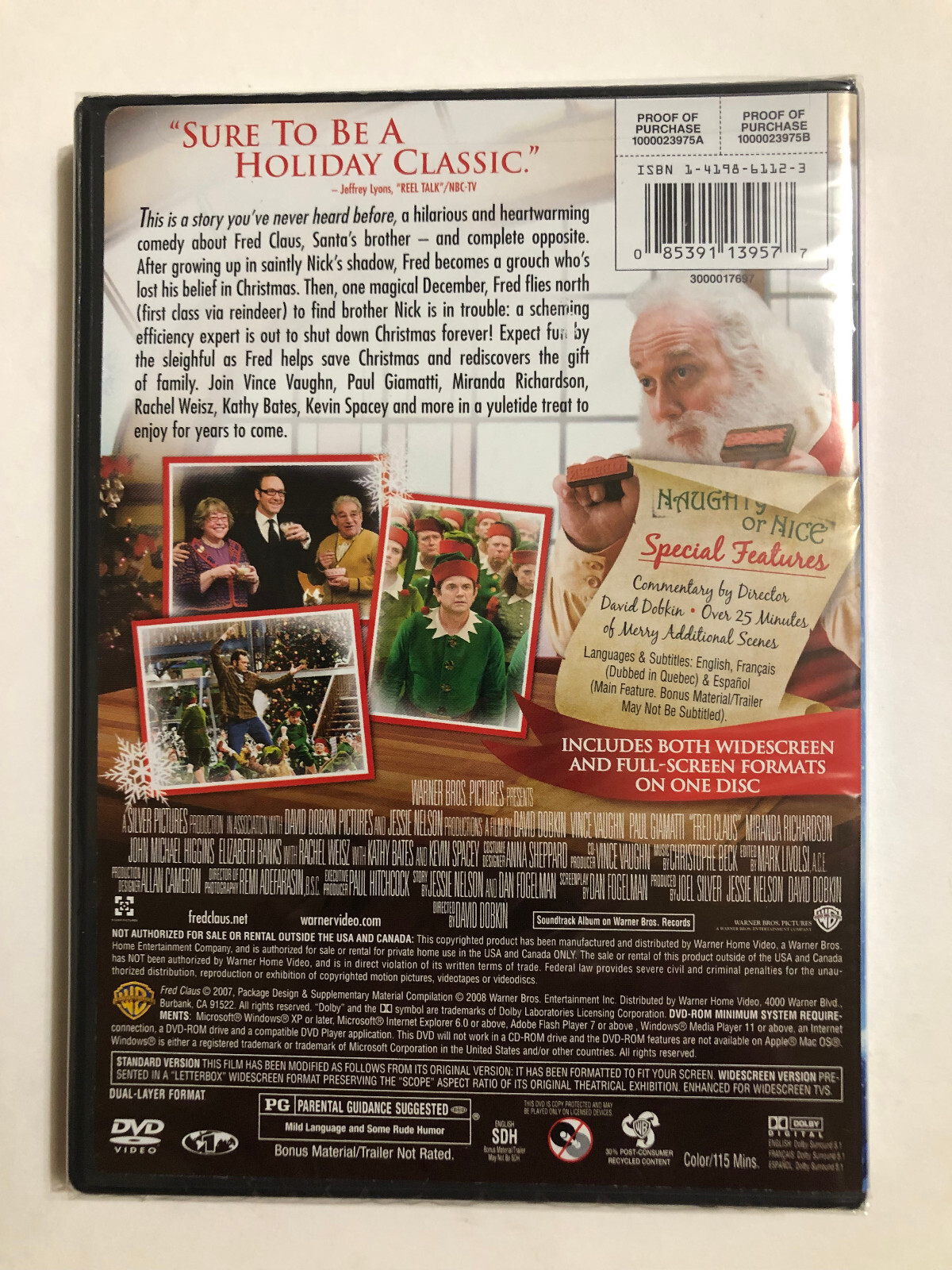 Fred Claus (DVD, 2008, Full & Widescreen) Vince Vaughn/Paul Giamatti ...