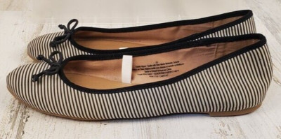 Merona Shoes Women’s Size 9.5 Black Beige Ballet Flats Excellent ...