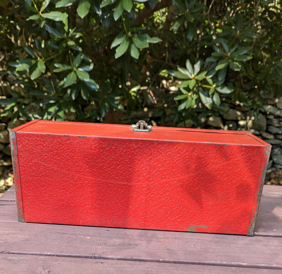 Vtg Red KENNEDY Metal Tool Box w/ Tray KK-19 19x7x7.5 Made In USA ...