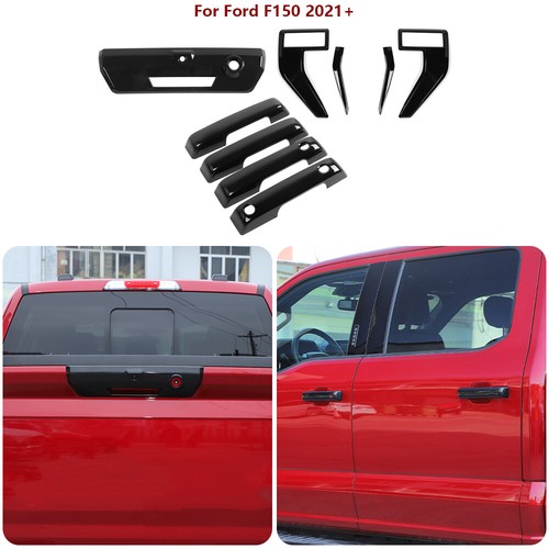 Black Exterior Door Handle Shell+Fender Side Vent Cover Trim For Ford ...