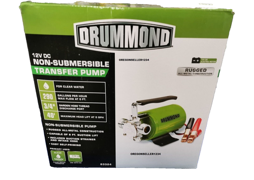 NEW 12-Volt Portable Water Transfer Utility Pump 290 GPH (Total head ...