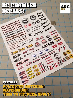 New RC Scale Crawler Decals No.4 for TAMIYA HPI LOSI KYOSHO JEEP 1/8 1/ ...
