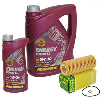6L Mannol 5W-30 Longlife 04 mit MANN Hu722x Ölfilter BMW 1er 3er X1 ...