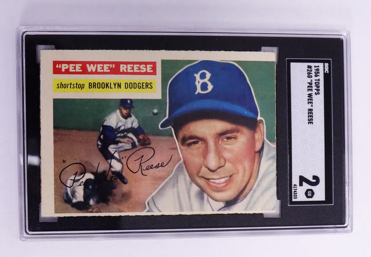 1956 Topps #260 Pee Wee Reese Baseball Card Certified SGC 2 ~ Free ...