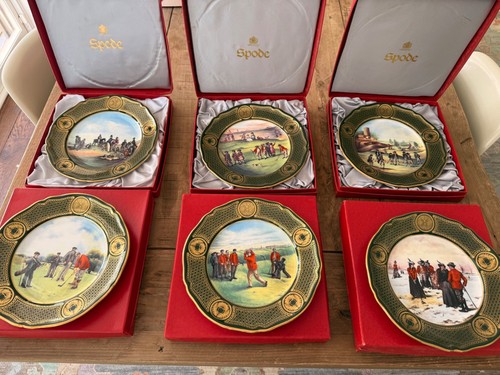 Complete set of 6 Spode 'The Antique Golf Series Plate' | eBay