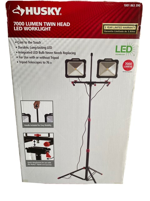 Husky K40071 7000-lumen Twin-head LED Work Light 1001863390 for sale ...