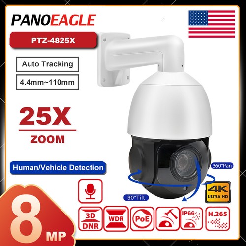 HIK Compatible 25x Zoom 360 4K 8MP POE PTZ Security IP Camera CCTV ...