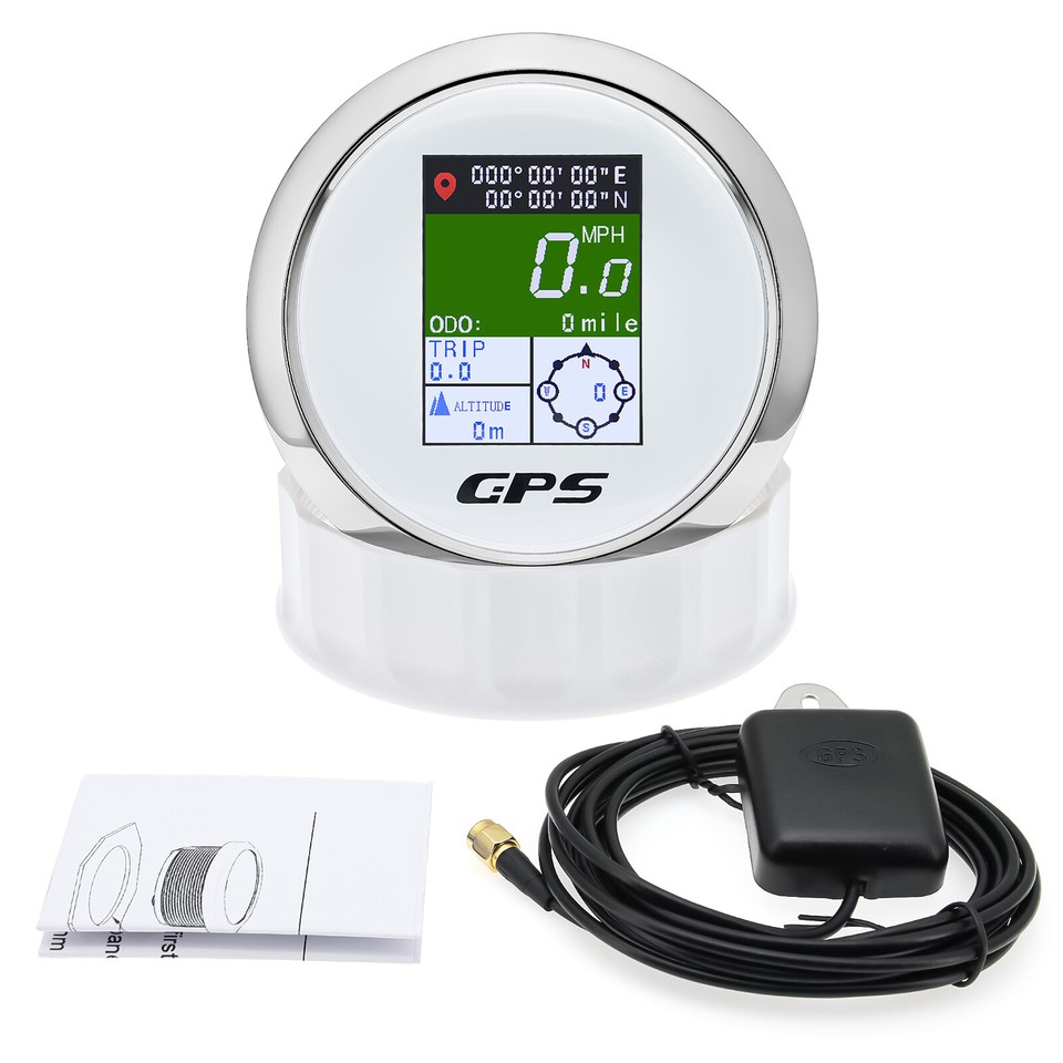 85mm Waterproof GPS Speedometer Odometer Gauge 999MPH for Marine Boat ...