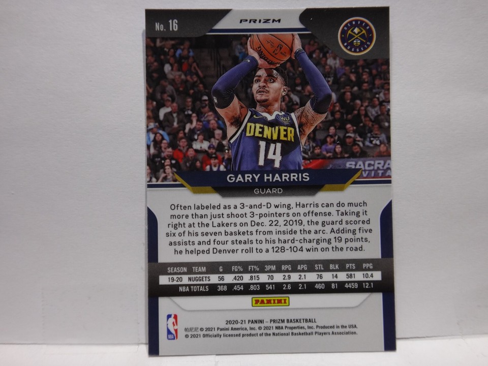 2020-21 Panini Prizm Red White & Blue Gary Harris Denver Nuggets #16 | eBay