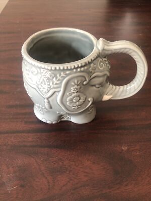 Light Grey Elephant Style Coffee Mug Trunk As Handle *RARE* | eBay