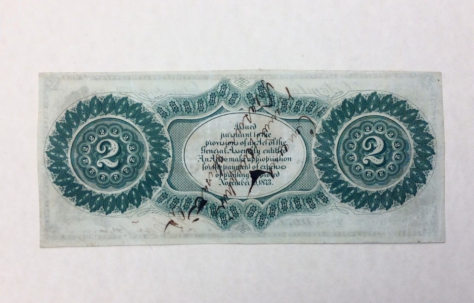 ~ 1873 $2 The State of South Carolina - Post Civil War Reconstruction ...